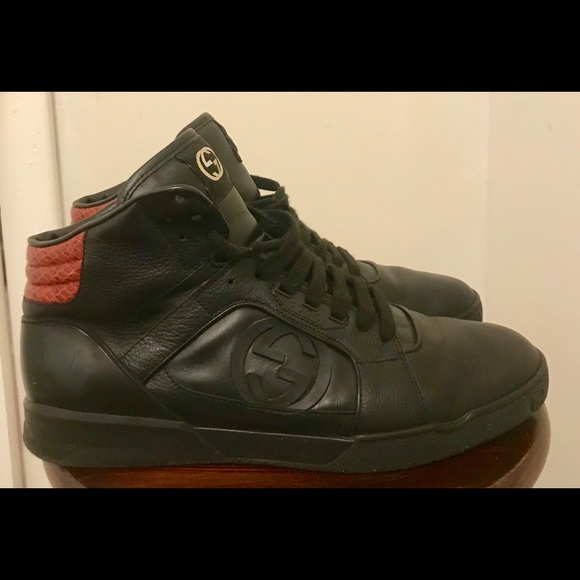 Gucci | Shoes | Authentic Black Leather Gucci Sneakers | Poshmark